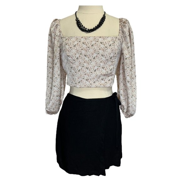 Her entire name says Grace | Tops | Cream Floral Crop Top | Poshmark